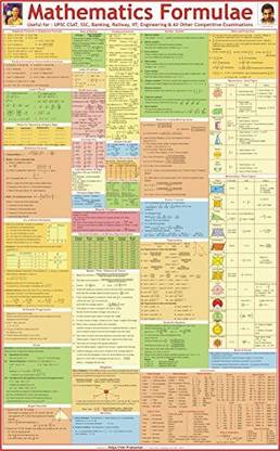 MATHS FORMULA CHART Laminated Both Sides Useful for UPSC, SSC , Railway ...