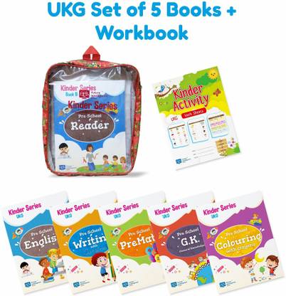 UKG books for kids + Worksheets + BEN10 School Bag [276 + 120 pages + 1 ...