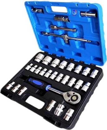 Mass Pro 32 Pieces Heavy 1/2"inch Combination Ratchet Socket Wrench ...