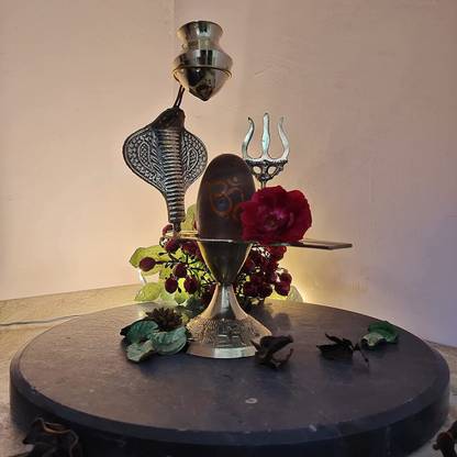 amishi blissful decor Saavan Shiv Shivling/ Shiva Pindi with Brass ...