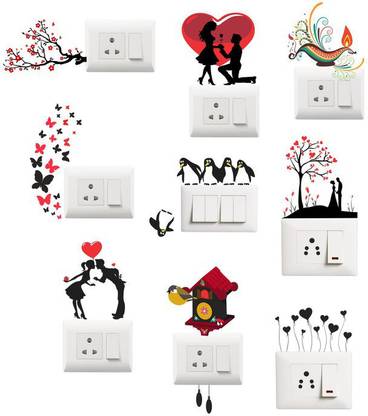DreamKraft 10 cm Decorative Art Switch panel Beautiful Loving Couple ...