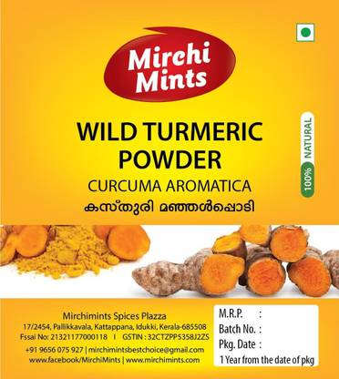 MIRCHIMINTS Wild turmeric powder 100gm / jangali haldi-Kasthuri Manjal ...
