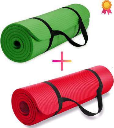 matplus WORKOUT MAT COMBO GYM EXERCISE YOGA FLOOR MATT NO SLIP TEXTURE ...