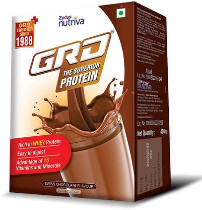 GRD Chocolate Whey protein powder/Supplement with Immuno Nutrients 400g ...