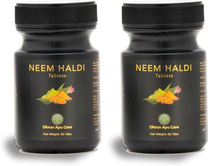 Dhruv Ayu Care Neem Haldi Tablets - Enhance Immunity, Natural Blood ...