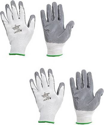 Techtion Nitrilon Multipro White-Grey Half-Dip Coating Safety Gloves ...