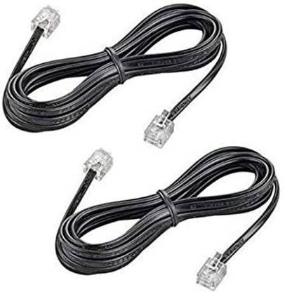 Antech 2 Meter RJ11 Telephone Modem Line Cable Wire (Pack of 2) Patch ...