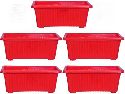 BGE Rectangular Plastic Pots for Plants, Jupiter Flower Pots for Home ...