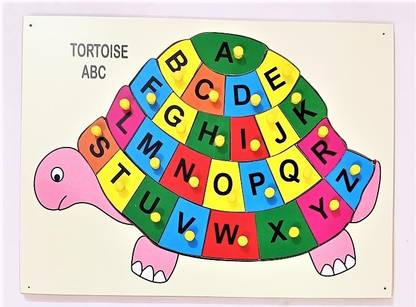 jaraglobal Wooden Alphabet Capital Letters in Tortoise (ABCD to Z ...