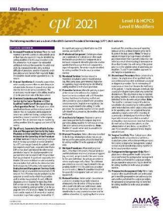 Level I & HCPCS Level II Modifiers 2021 Express Reference Coding Card ...