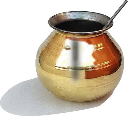 subaa Subaa Pure Brass Ghada/Water Pot/kudam/Handi (Gold) 3 L-Home and ...