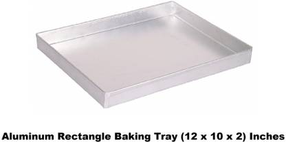 Bakers cutlery Aluminum Rectangle Baking Tray (12 x 10 x 2) Inches Tray ...