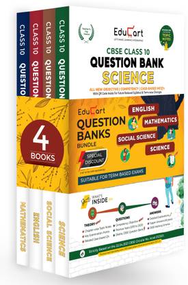 Educart CBSE Class 10 Question Bank 2022 Science, Maths, SST & English ...