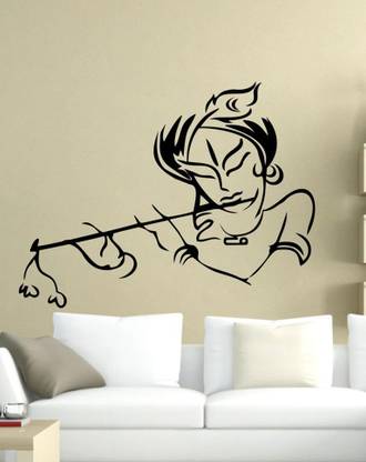 Stickerberry Krishna Flute wall sticker 81 CM X 62 CM Medium Self ...