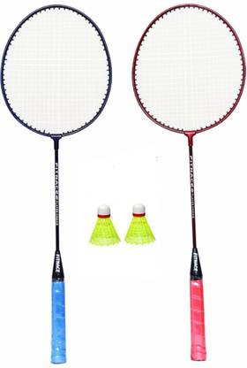 FitBeast BADMINTON RACQUET PACK OF 2 LIGHT WEIGHT SINGLE SHAFT WITH 2 ...