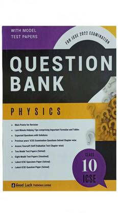ICSE Question Bank Physics For Class – 10: Buy ICSE Question Bank ...