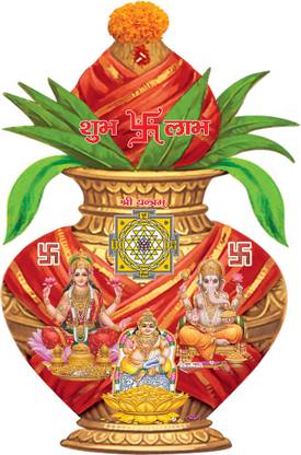 god & god's Golden Foil Kalash LGS Die Cut Wall Sticker 04 Medium Self ...