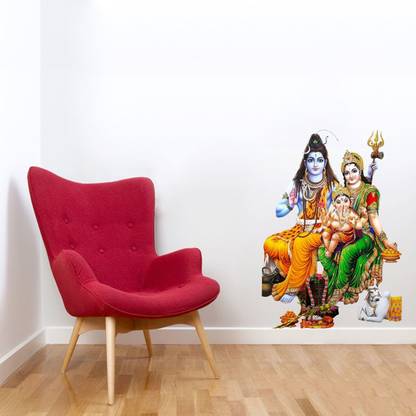 STICKER STUDIO Jai Mahakal Wall Sticker & Decal Medium Shiv paravti ...