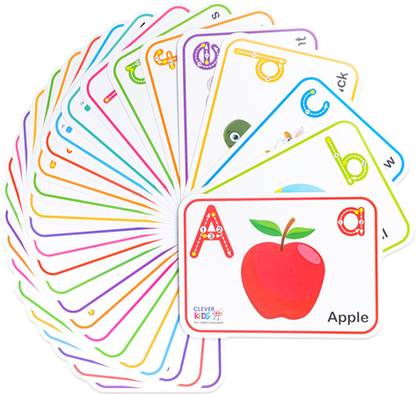 Clever Kids Alphabet Jumbo Flash Cards.27 Double Price in India - Buy ...