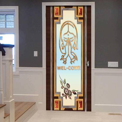 Creative Print Solution 76.2 cm Welcome design door sticker for door ...