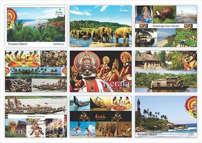 Kerala Picture post card on Art Paper (Kerala-Gods Own Country) - Set ...