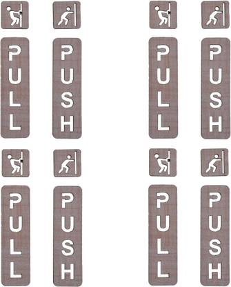 MGNLR' 12.7 cm Push Pull Stickers Self Adhesive wooden Push & Pull set ...