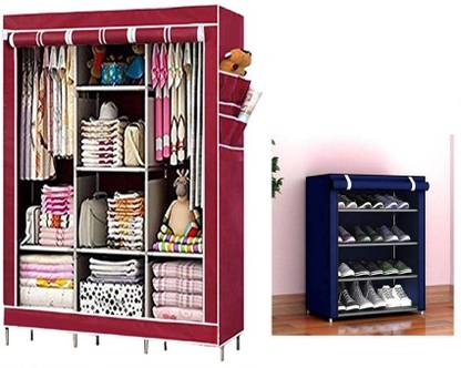 Philoshop combo-cloth almirah with shoe rack PVC Collapsible Wardrobe ...
