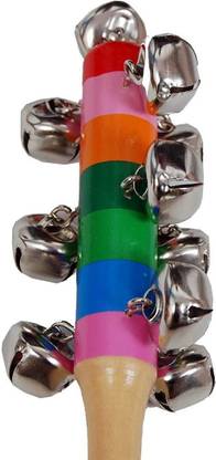 TOYS HOUSE Musical Instrument Wooden Jingle Bell Baby Jhun jhuna Rattle ...