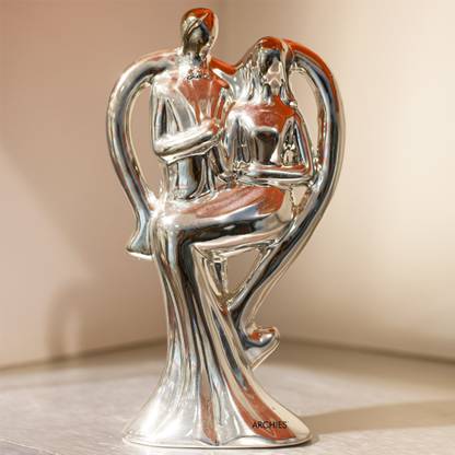 ARCHIES Premium Silver Romantic Couple Statue| Romantic Lovers Statue ...