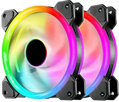 US1984 RGB Gaming Fans, Dual Light Loop RGB LED Fans, Quite Cooling ...