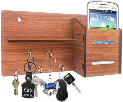 household hub Basic Key Holder No of Hooks 5 Wood Key Holder Price in ...