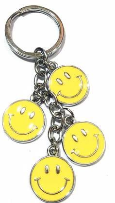 ROYALHUB SMILEY KEY CHAIN/ SMILEY EMOTICON KEYRING/ SMILE EMOJI (SET OF ...