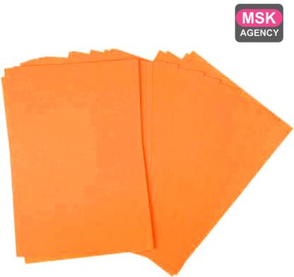 Flipkart.com | MSK MSK Orange Color Paper Unruled A4 85 gsm Craft paper ...