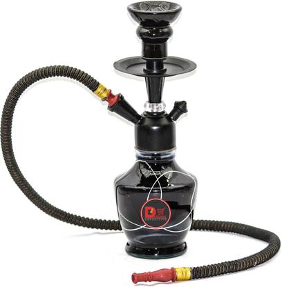 Designer Decorative Glass Hookah Pot Black Gamla With Black Stem 12 ...