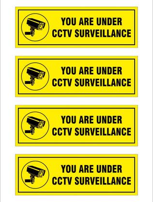 Color Crafts You Are Under CCTV Surveillance Sign Poster Good Design ...