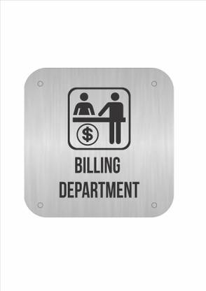jv Stainless Steel Self Adhesive "BILLING DEPARTMENT 6X6 Inches ...