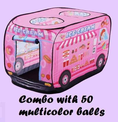 Toykart Kids Foldable and Portable Pop Up Ice-Cream Parlour Tent House ...