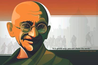 Mahatma Gandhi Wall Poster|Gandhi Poster For Living room, Cupboards ...