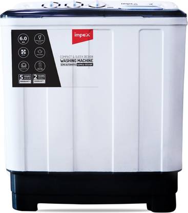 IMPEX 6 kg Semi Automatic Top Load Washing Machine Multicolor Price in ...