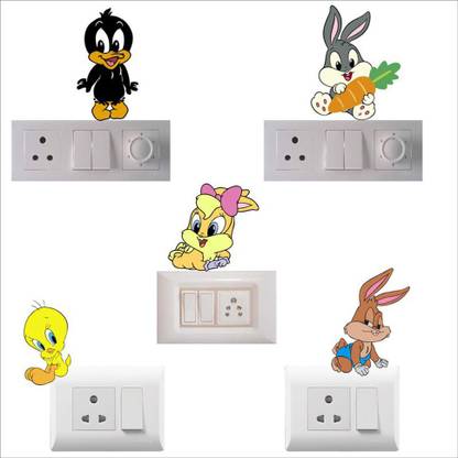 Artistic Media 30 cm Playing Animated Cartoon Switch Board Sticker Self ...