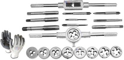 Mass Pro 20Pcs Metric & SAE Screw Thread Dies and Taps Wrench Kit, M3 ...