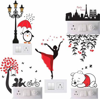 DreamKraft Decorative Switch Sticker (Light Switches Wall Art 'Flowers ...