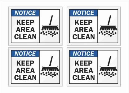 Color Crafts 22.86 cm Keep Area Clean Poster Design Self Adhesive ...