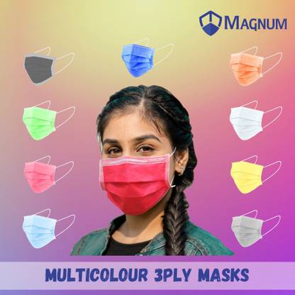 Magnum Mask Multicolour 3ply mask Surgical Mask With Melt Blown Fabric ...