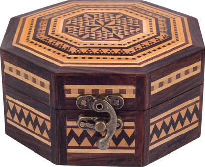 Garvi Gurjari Handmade Sadeli Work Multipurpose Decorative Wooden Box ...