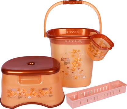 JOYO Heavy Quality Square Bucket, 22 L, Mug, 1.5 L, 1, Stool and 1 ...