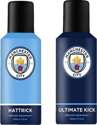 Manchester City MCT PERFUME DEODORANT ULTIMATE KICK +HATTRICK TWIN PACK ...