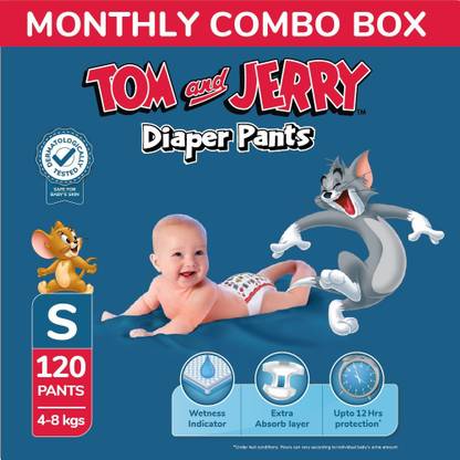 TOM & JERRY Diaper Pants with Wetness Indicator - Monthly Pack - S ...