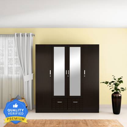Godrej Interio Chocolate Engineered Wood 4 Door Wardrobe Price in India ...