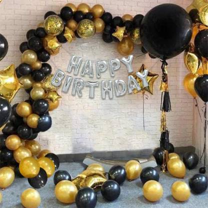 Devnidhi agri products Solid Happy Birthday Foil Balloon Set Of 84 ...